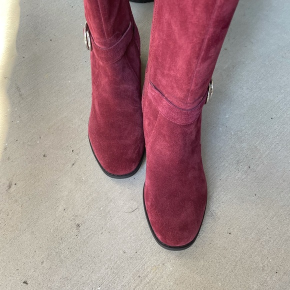 Marc Fisher | Shoes | Nwot Marc Fischer Knee High Wine Suede Boots With ...